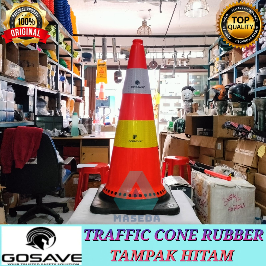 Jual Safety Cone Kerucut Orange Tapak Hitam/ Trafick Cone Pembatas ...
