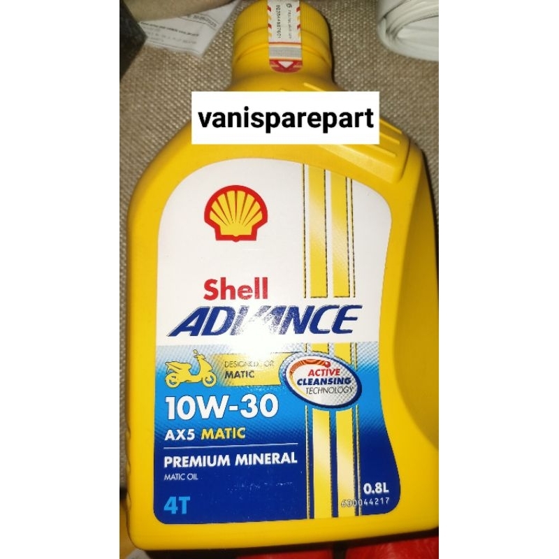 Jual OLI SHELL ADVANCE AX5 MATIC MATIK SCOOTER 10W 30 UKURAN 0,8 LITER ...