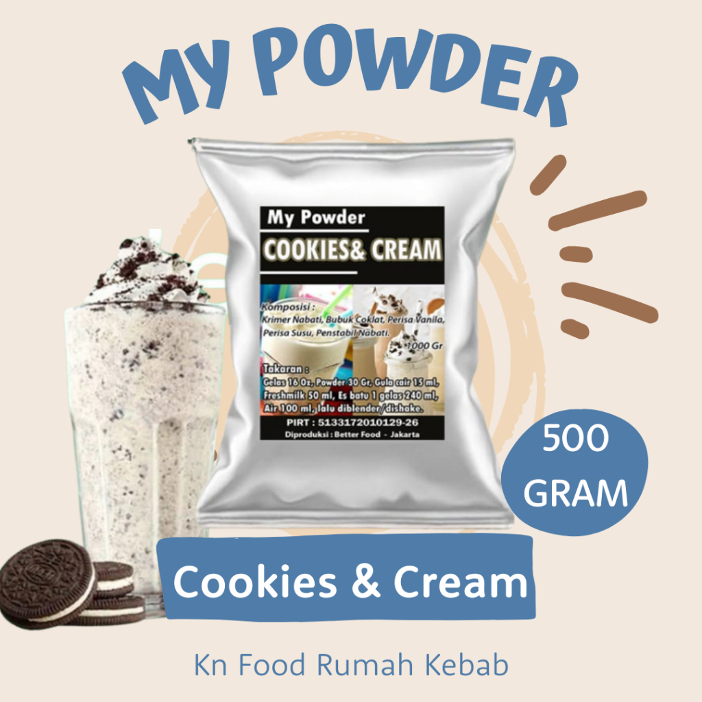 Jual Bubuk Minuman Cookies n Cream 500gr || Cookies n Cream Powder ...