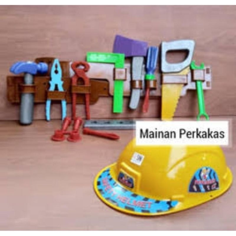 Jual MAINAN PERKAKAS TUKANG DENGAN HELM / TOOL SET Kantong | Shopee ...