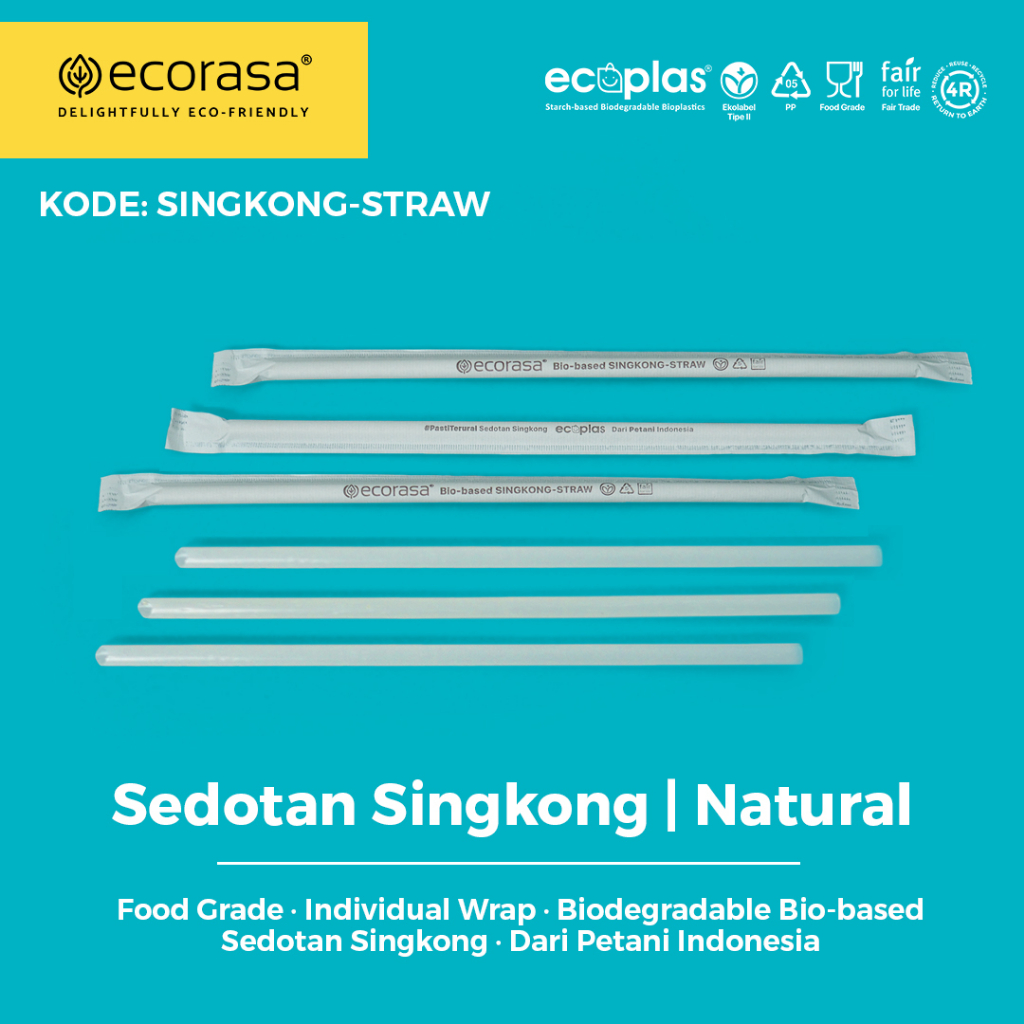 Jual Sedotan Singkong 500 pcs | ramah lingkungan ecorasa SINGKONG-STRAW ...