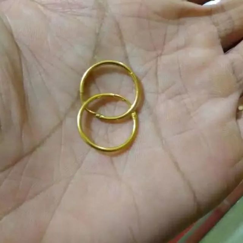Jual Acc Anting ring polos Emas 24K Kadar 99,99%. | Shopee Indonesia