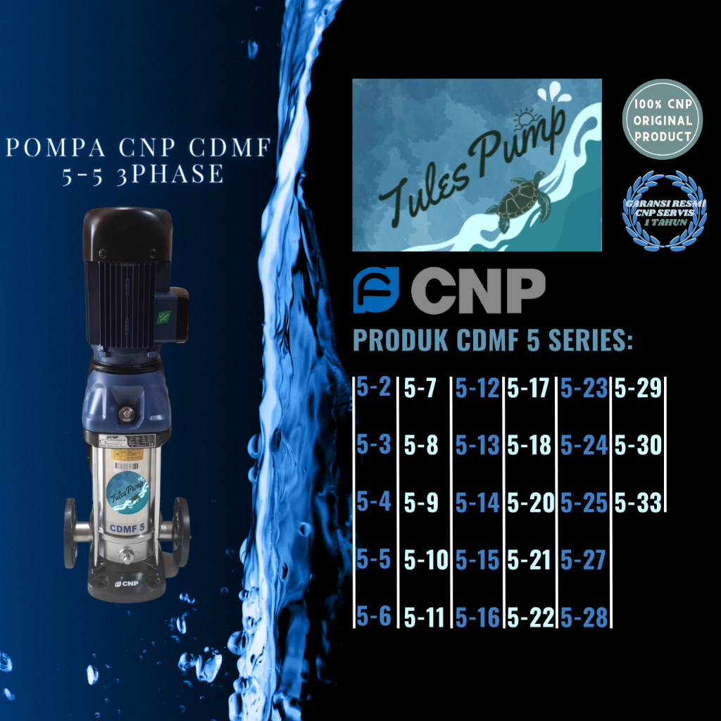 Jual POMPA CNP CDMF 5-5 3PHASE DN 32 1HP 5 KUBIK HEAD 30M | Shopee ...