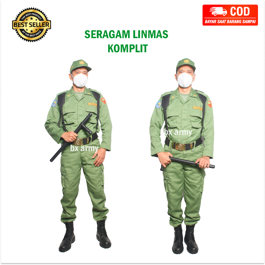 Jual SERAGAM LINMAS BAJU HANSIP KOMPLIT SET 6 ITEM GROSIR | Shopee ...