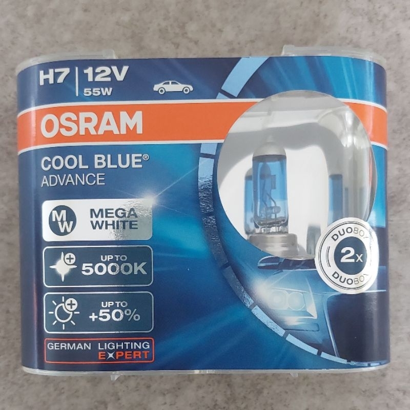 Jual Bolam Bohlam Lampu Putih Jauh Dekat Mobil Original Osram H7 Cool Blue Advance Putih 5000K ...
