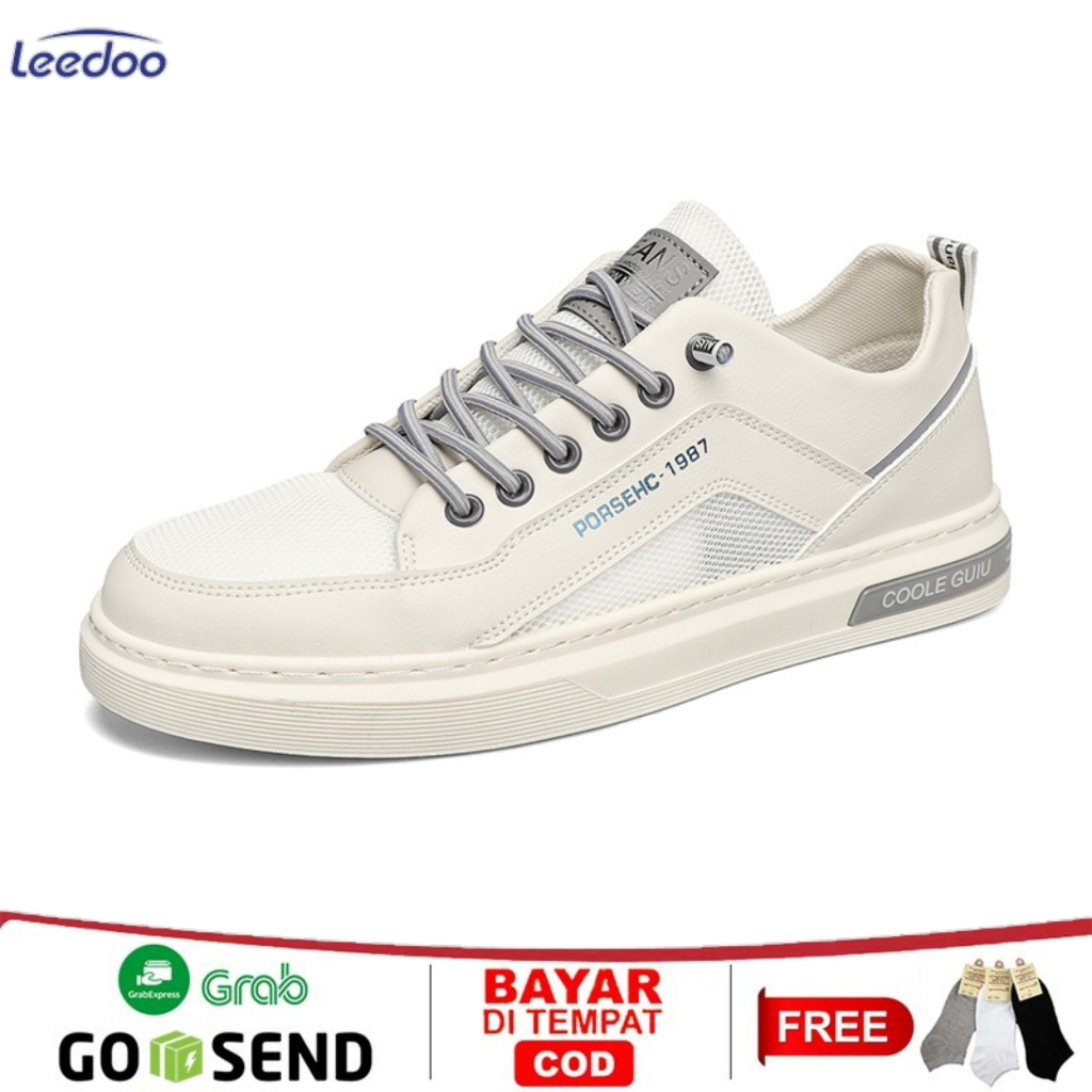 Jual Leedoo Sepatu Kerja Cowok Sepatu Pria Sneakers Hitam Casual Sepatu Putih Lari Kekinian ...
