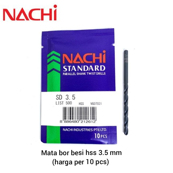 Jual NACHI MATA BOR BESI HSS 3.5 MM (HARGA PER 10 PCS) | Shopee Indonesia