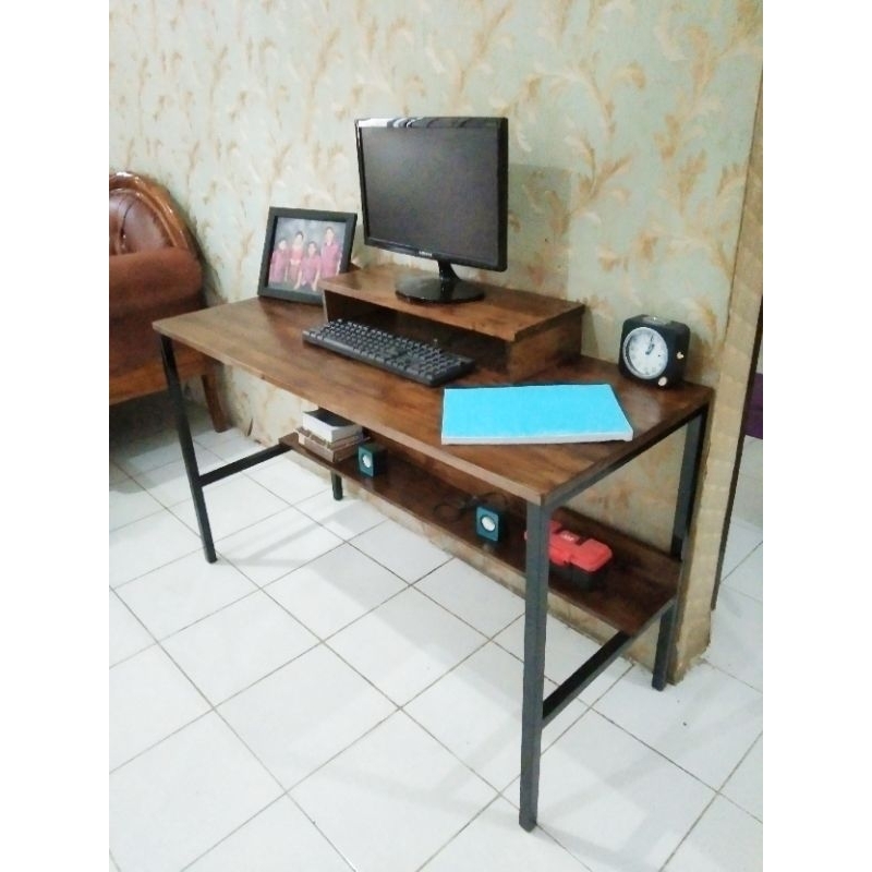 Jual Meja komputer desk table set dengan alas monitor | Shopee Indonesia