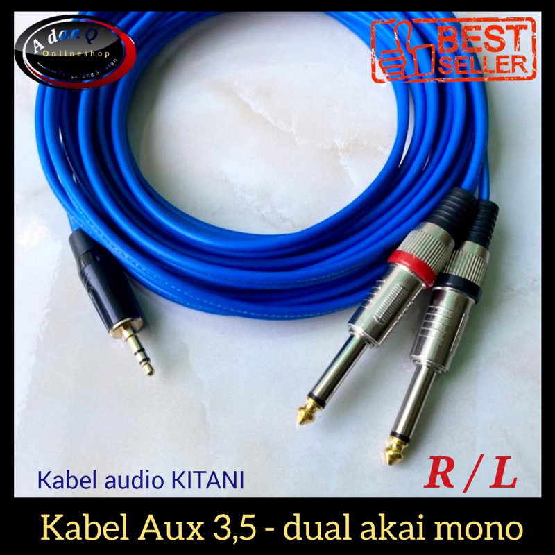 Jual Kabel Aux 3,5 to dual akai mono / Jack mini stereo to dual akai ...