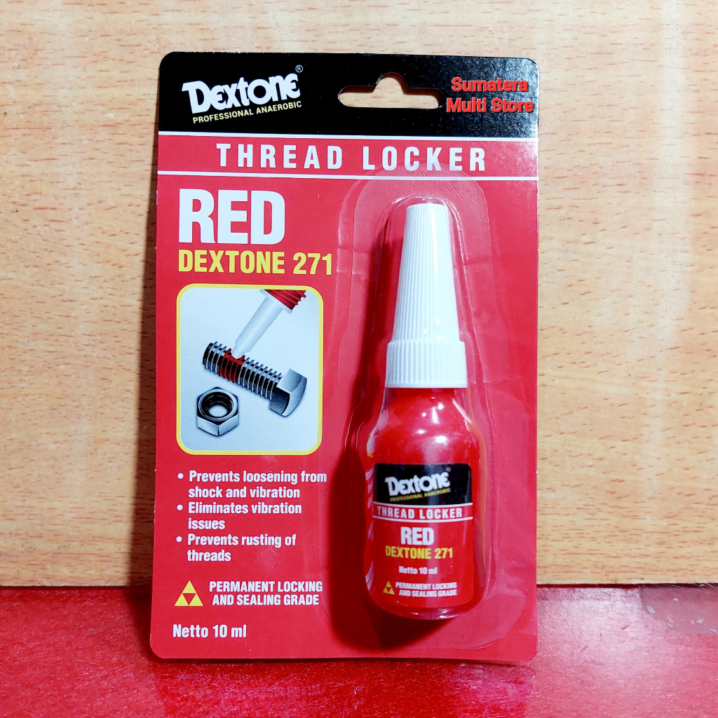 Jual Dextone Lem Baut Thread Locker Merah 271 Permanen 10 ml | Shopee ...