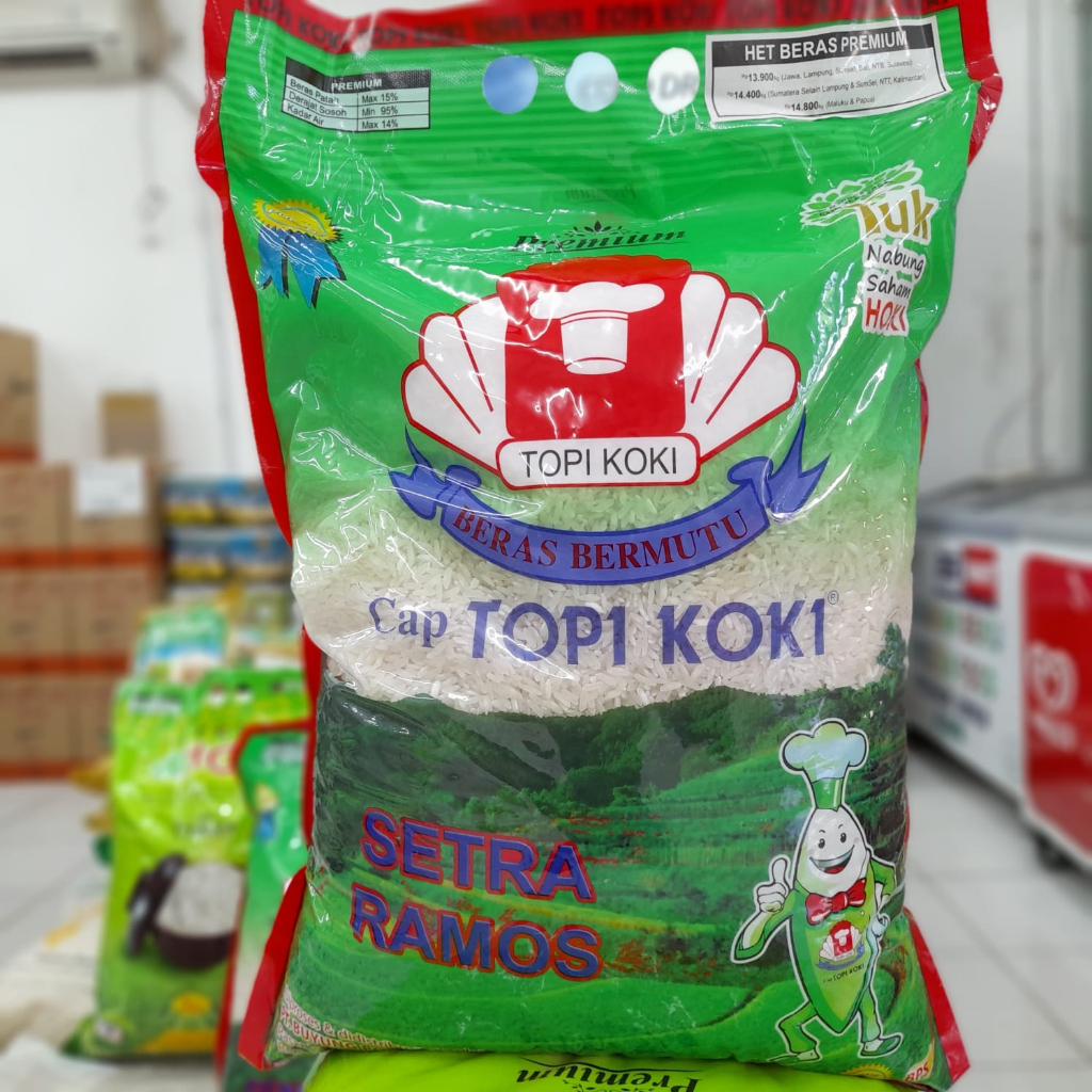 Jual Beras Premium Cap Topi Koki Setra Ramos 5 Kg | Shopee Indonesia