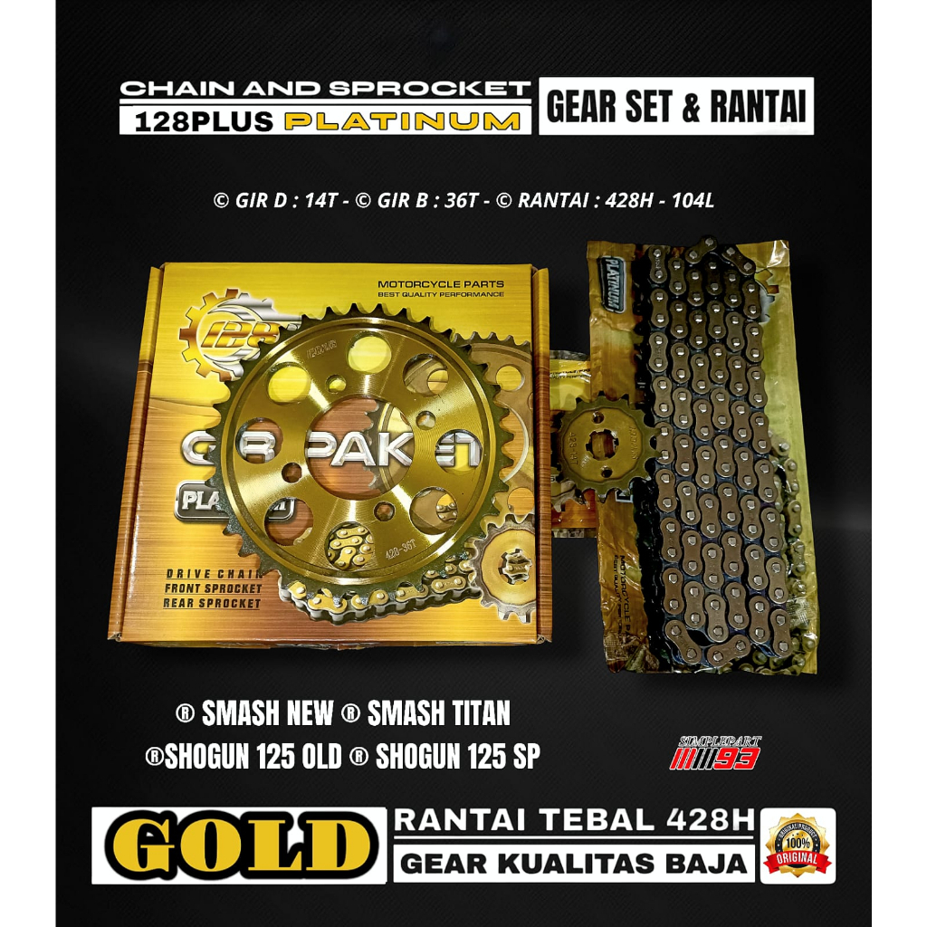 Jual GEAR GIR RANTAI SET PAKET - SHOGUN 110 125 , SMASH OLD NEW TITAN ...