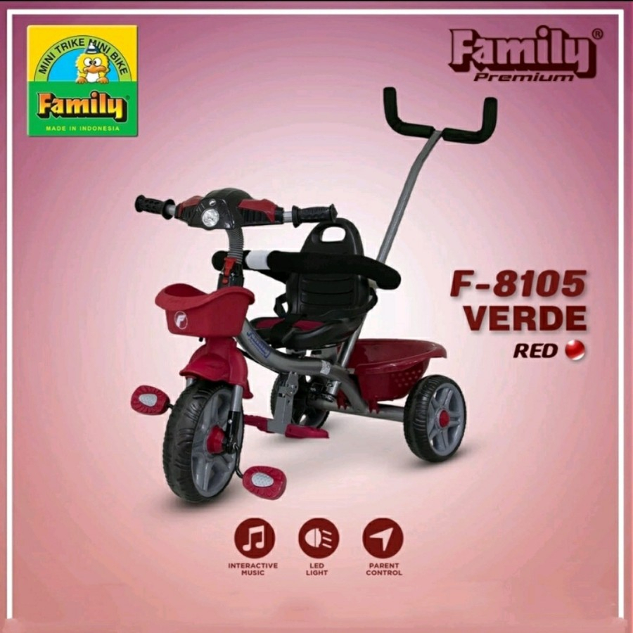 Jual SEPEDA ANAK RODA TIGA FAMILY F - 8105 VERDE TRICYCLE | Shopee ...
