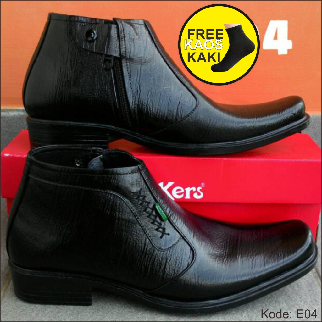 Jual Sepatu kickers PDH Boots kulit sapi asli E04 | Shopee Indonesia