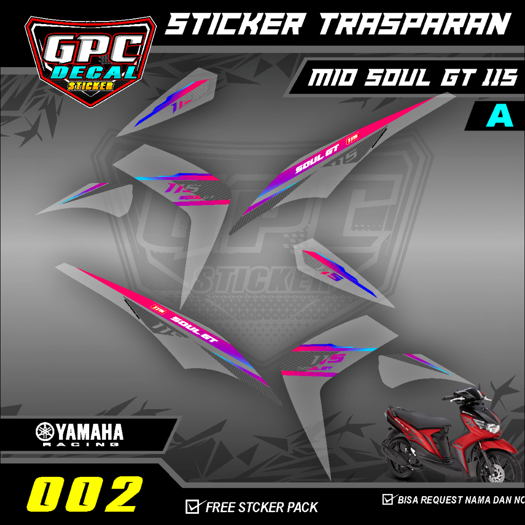 Jual STICKER STRIPING TRANSPARAN MIO SOUL GT 155 DESAIN KEREN TERBARU ...