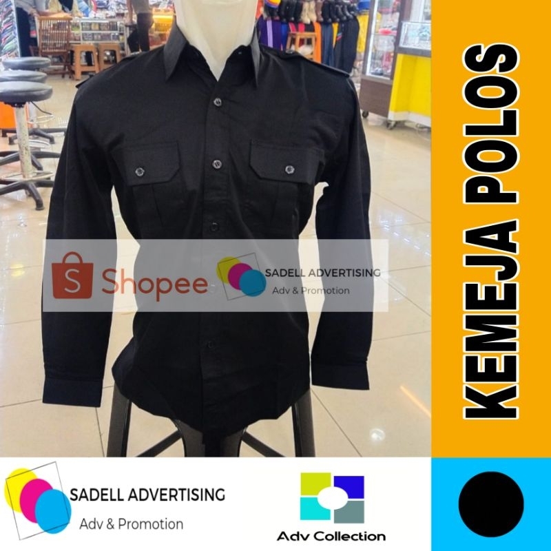 Jual Kemeja Polos Seragam Polos Hitam PDH PDL Lengan Panjang Pria ...