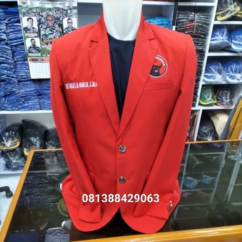 Jual jas partai PDI perjuangan free nama | Shopee Indonesia