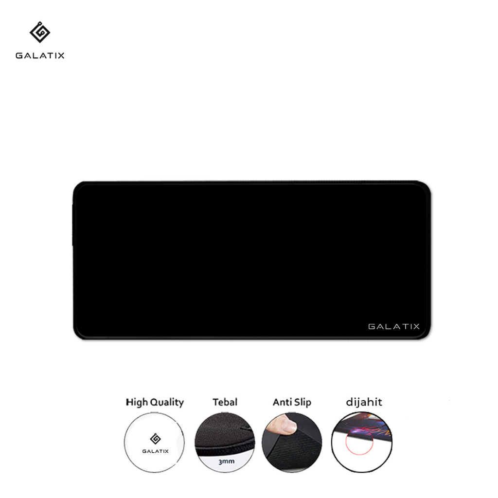 Jual Mousepad Gaming Hitam Polos XL Deskmat Black Blank Soft Speed ...
