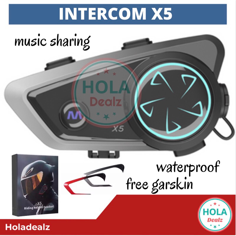 Jual INTERCOM X5 BLUETOOTH HELM HEADSET MUSIC SHARING INTERKOM X5 VS IT ...