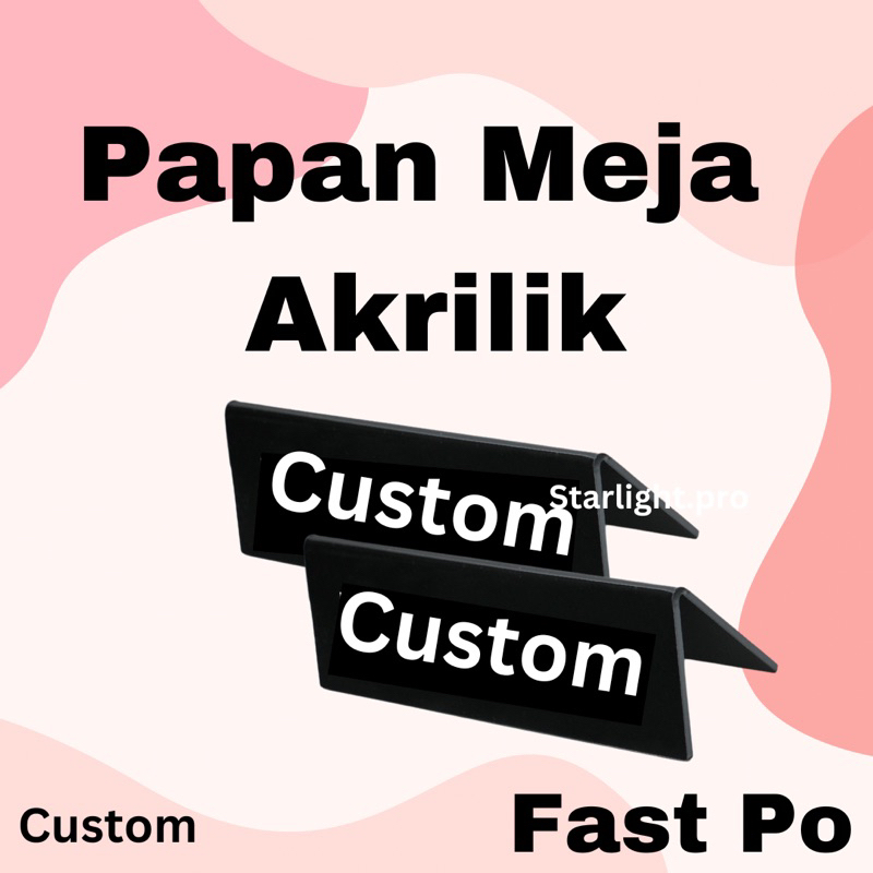 Jual Custom papan nama meja tent card akrilik Reserved Table Sign ...