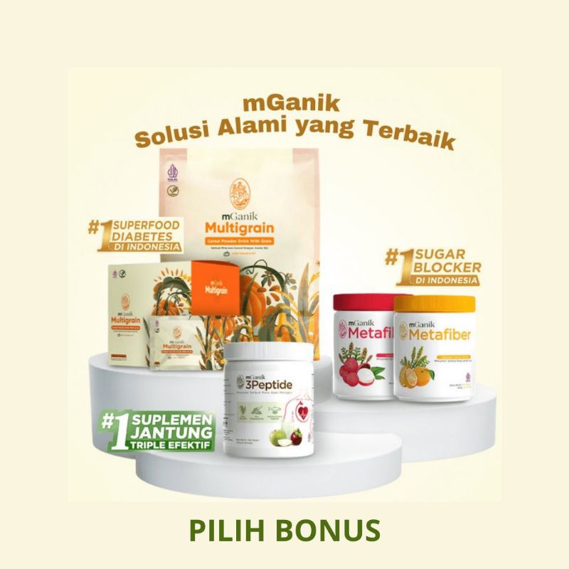 Jual Mganik Metafiber Diabetes Multigrain 3Peptide Jantung M Ganik ...