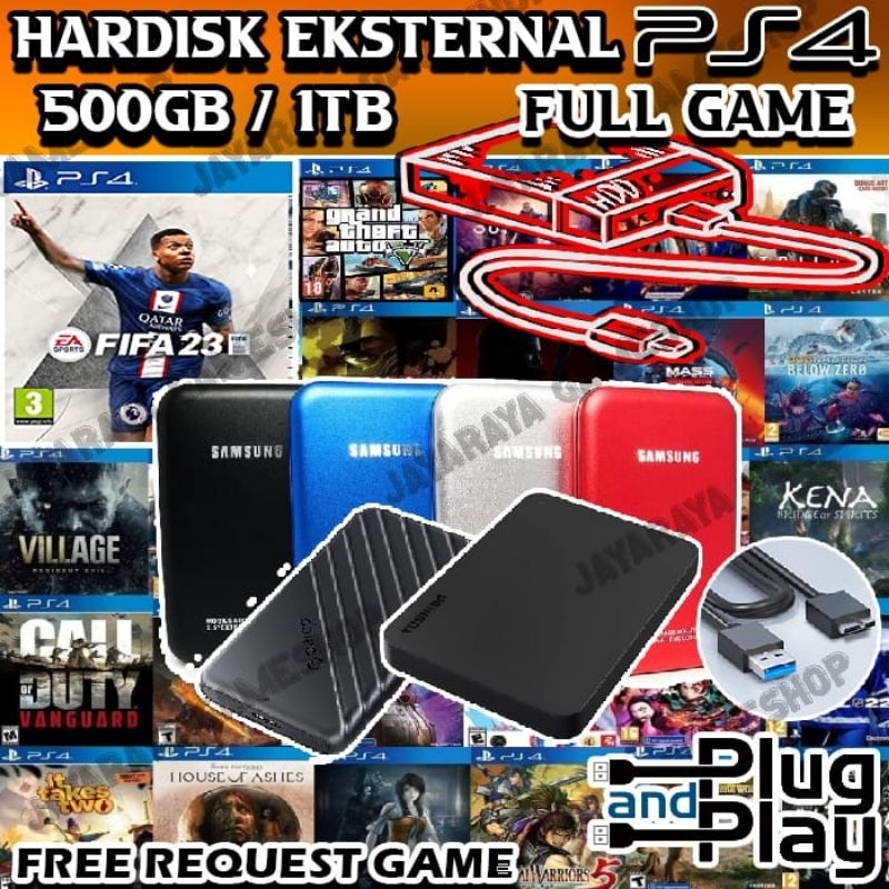 Jual Hardisk Eksternal PS4 HEN 500GB/1TB Full Game Plug & Play | Shopee Indonesia