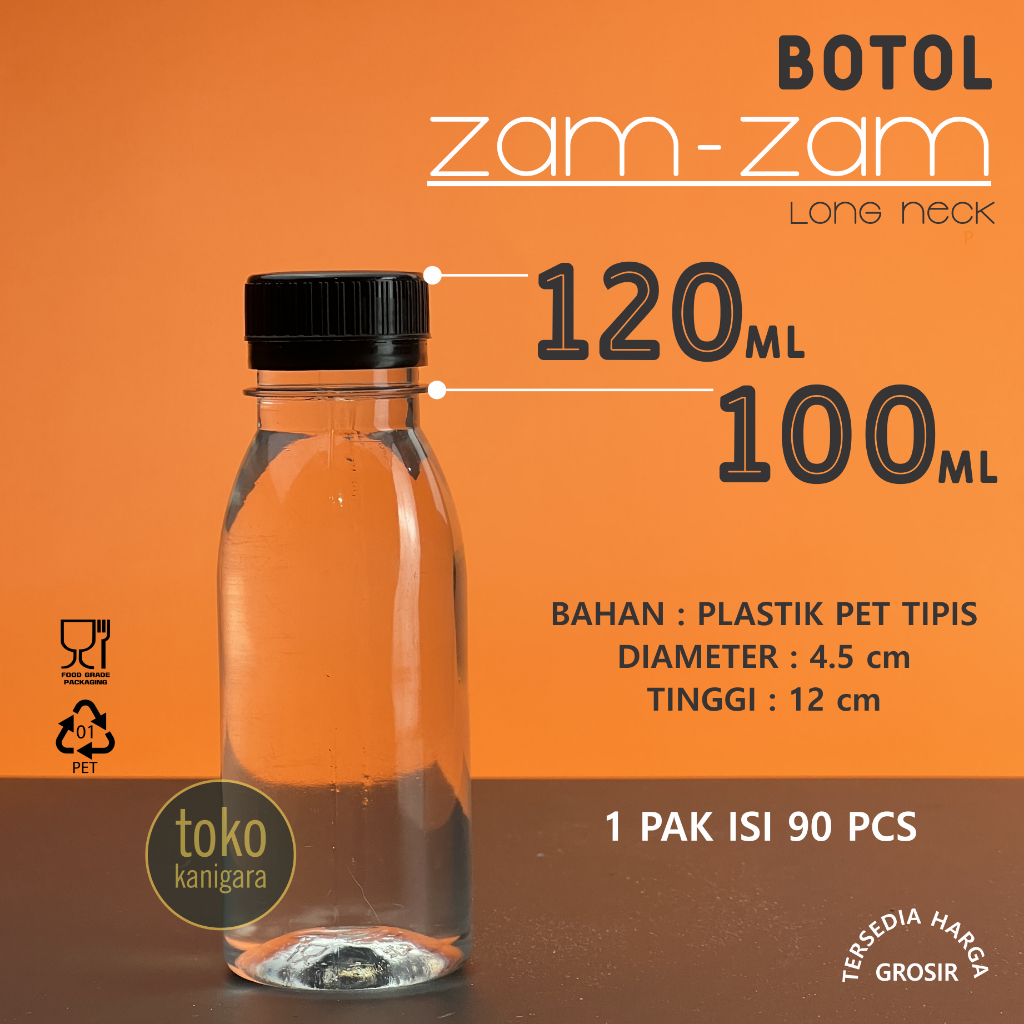Jual Botol Zam Zam 100 - 120 ml Ekonomis - Botol Plastik 100 ml PER PAK | Shopee Indonesia