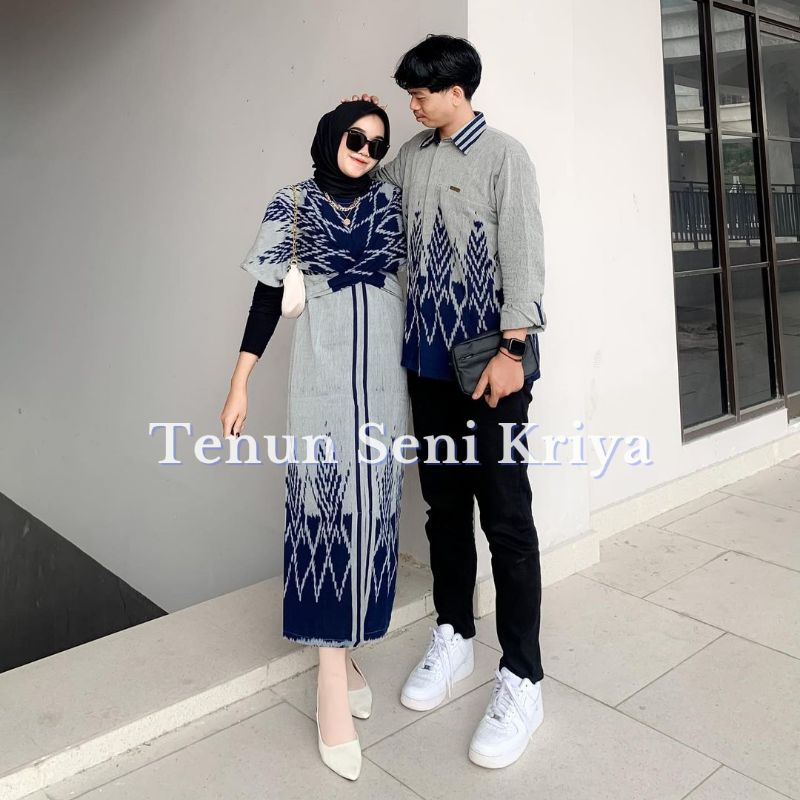 Jual (READY STOK) set baju couple tenun - baju couple kondangan - tenun ...