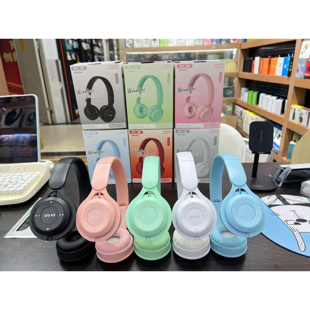 Jual Headphone Bluetooth Bando MZ-08 Macaron Wireless Headphone Stereo ...