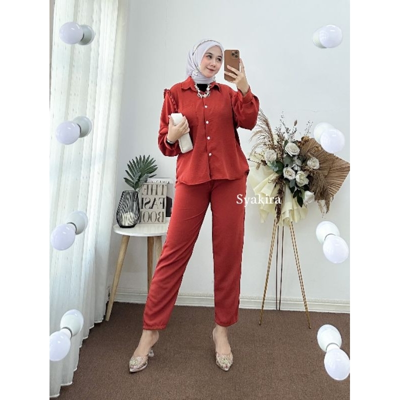 Jual TERBARU One Set Syakira Setelan Setcel Wanita Crinkle Airflow ...