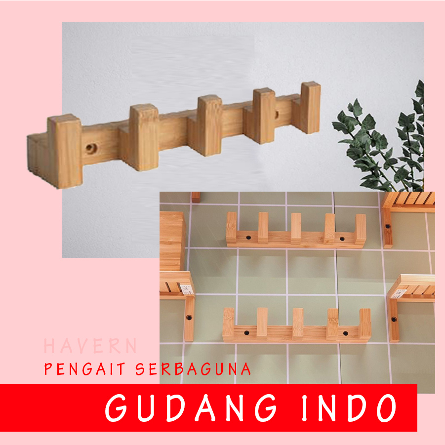 Jual rak dengan pengait / bambu RAK DINDING kaitan dinding GANTUNGAN ...