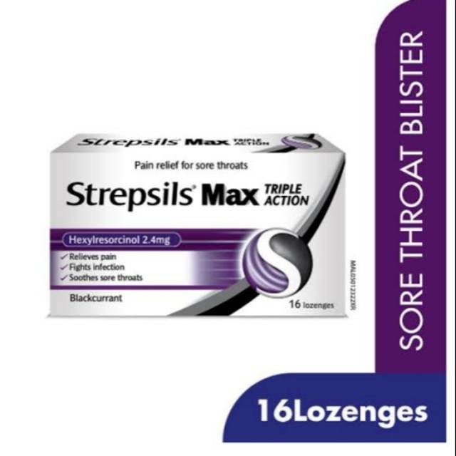 Jual Strepsils Max Blackcurrant Lozenges, 16s - Strepsils Max Pain ...