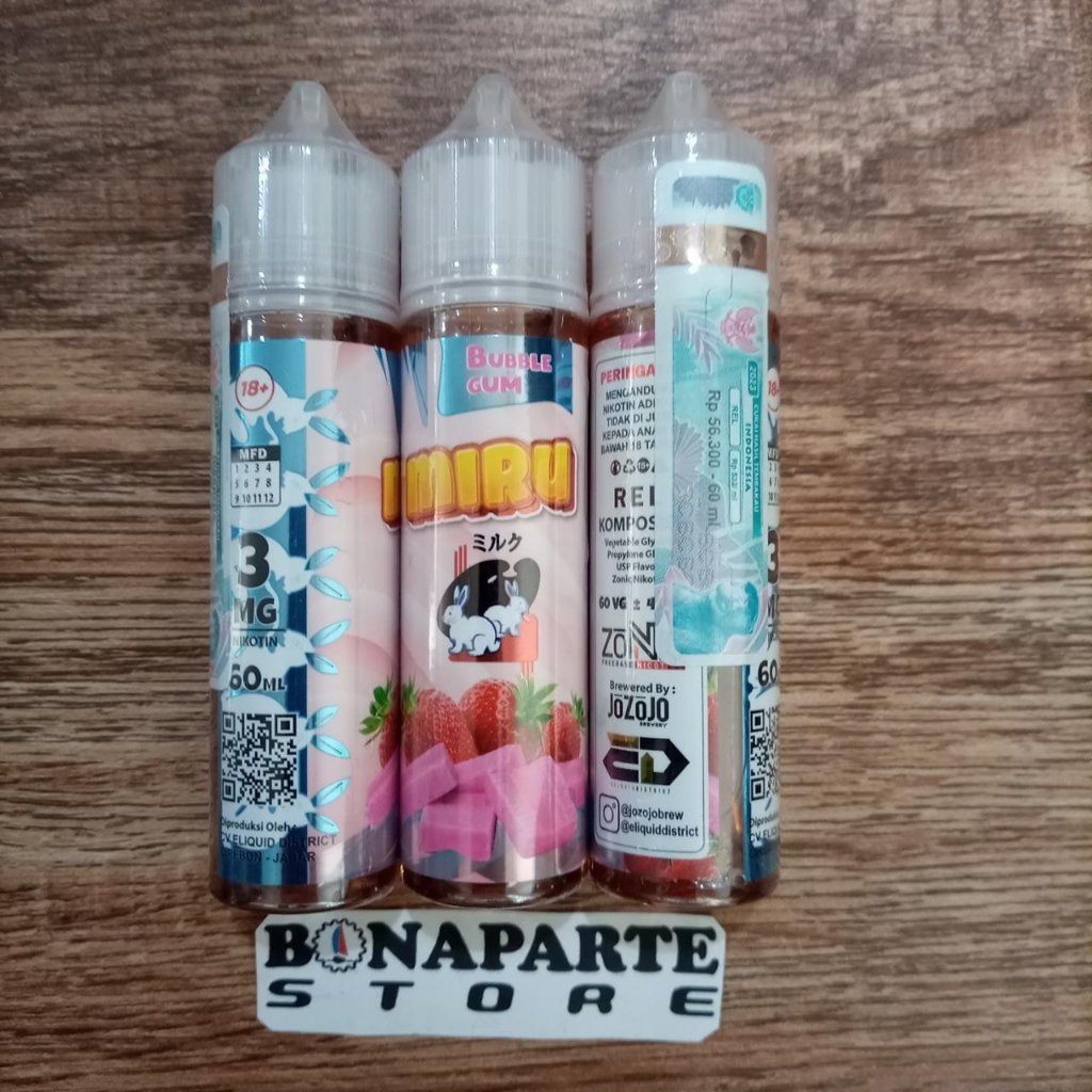 Jual Liquid Miru Bubble gum 3MG 60ML by Jozojo Brewery Cukai 2023 ...