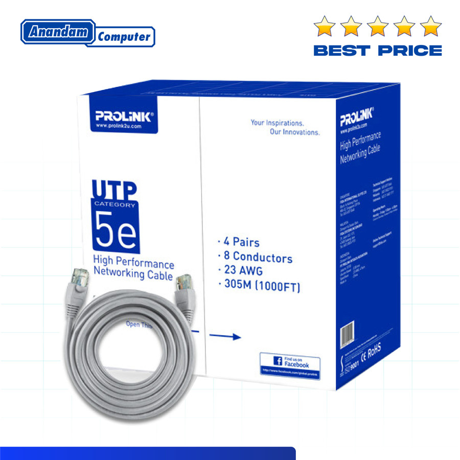 Jual Kabel UTP PROLINK Cat5e Cat5 - UTP Cable Roll | Shopee Indonesia
