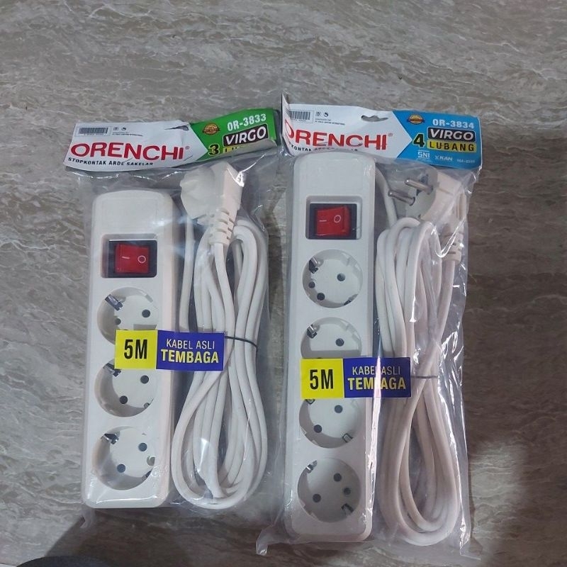 Jual Stopkontak + Kabel Orenchi (3/ 4 Lobang + 5 Meter) Kabel Olor T ...