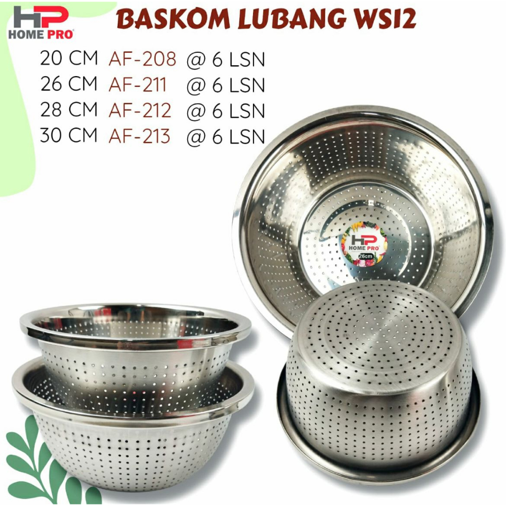 Jual Baskom Lubang Stainless Steel Tebal Home Pro | Shopee Indonesia