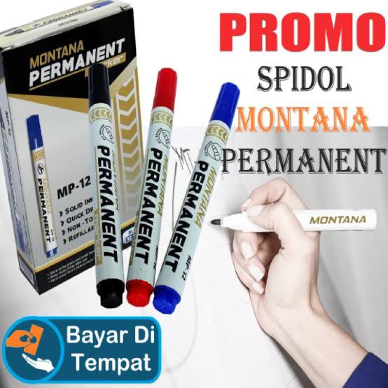 Jual spidol permanent | menulis | spidol warna besar montana | Shopee ...