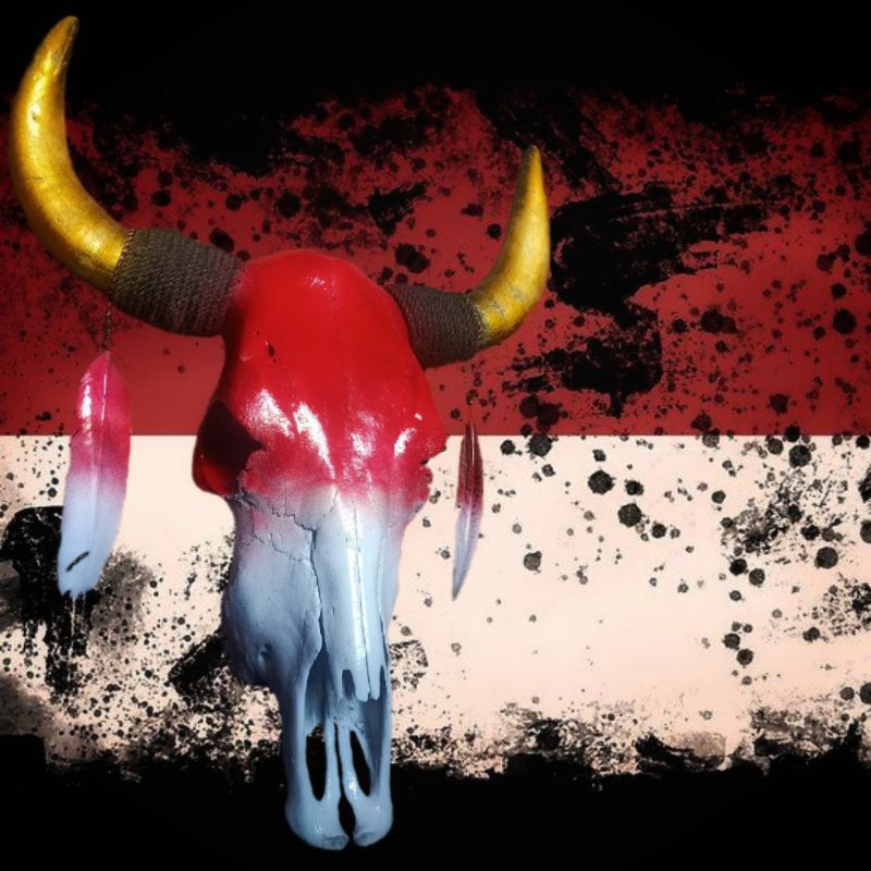 Jual Dekorasi Dinding Tengkorak Sapi Pajangan Hiasan Rumah Merah Putih ...