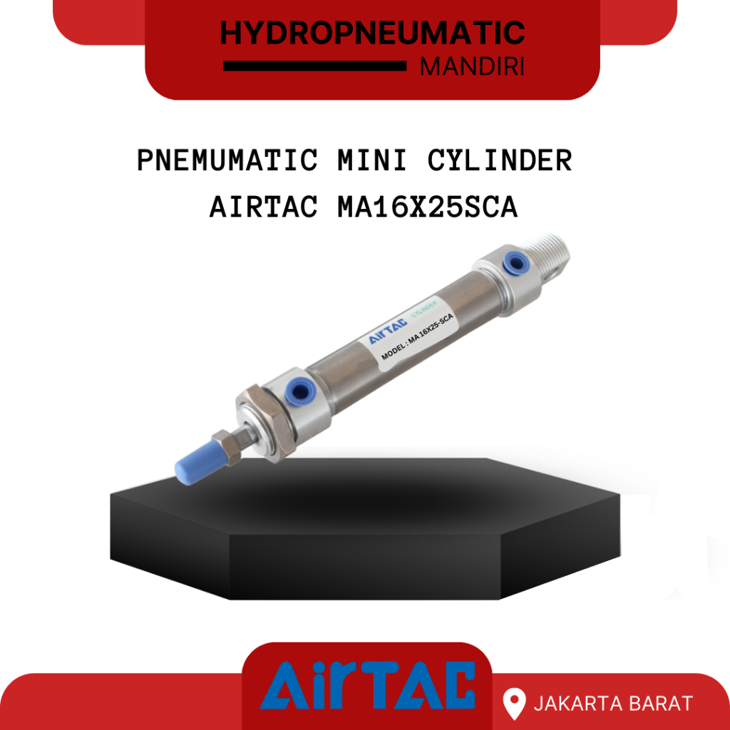 Jual MINI CYLINDER PNEUMATIC MA-16X25-SCA AIRTAC MA16X25CA / MA 16X25 ...