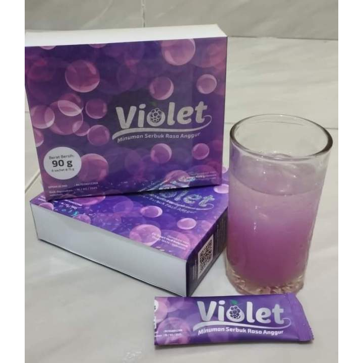 Jual Violet Collagen 1 box isi 6 Sachet Rasa anggur | Shopee Indonesia