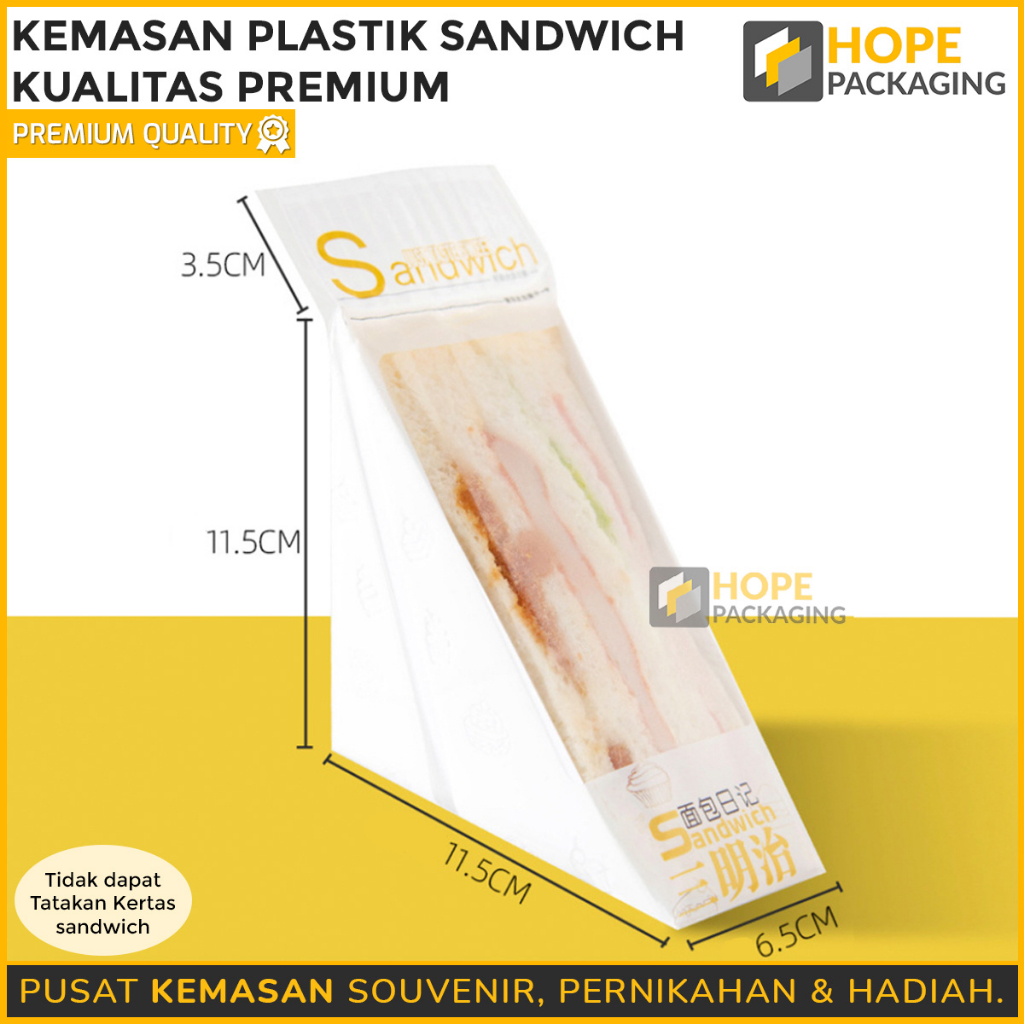 Jual [HARGA / 5 PCS ] Kemasan Plastik Sandwich Segitiga Premium Quality ...
