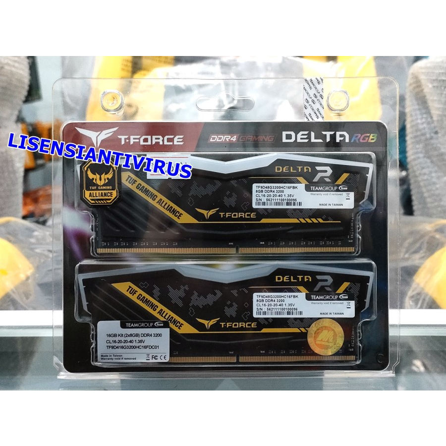 Jual RAM PC TEAM TFORCE Delta TUF Gaming RGB 16GB DDR4 (8GBX2) kit ...