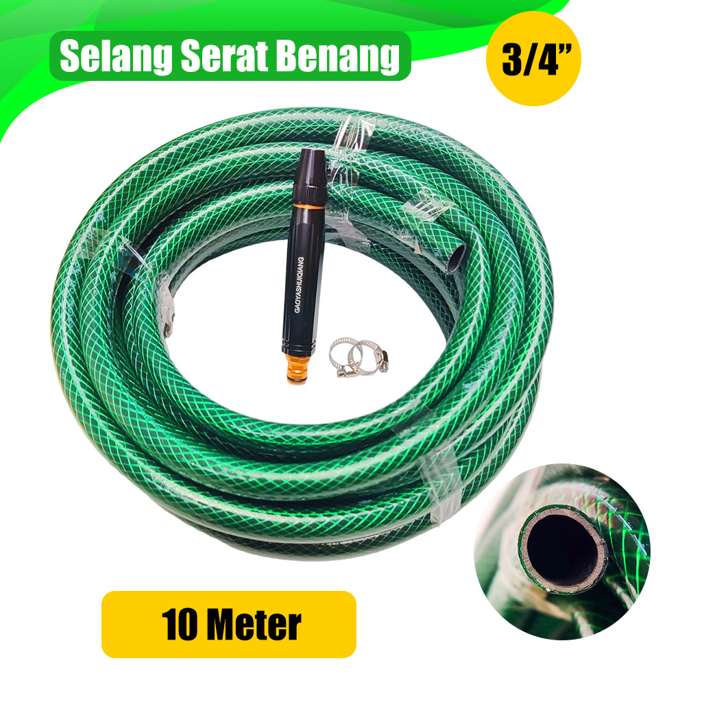 Jual Paket Selang Set Alat Cuci Motor Selang Air Serat Benang Hijau ...
