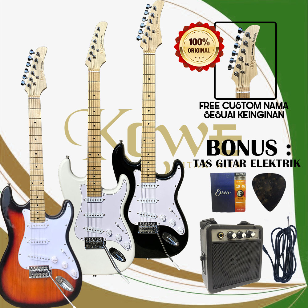 Jual Gitar Elektrik Merk Kowe Original Seri Stronger model Strato Original Free Mini Ampli ...