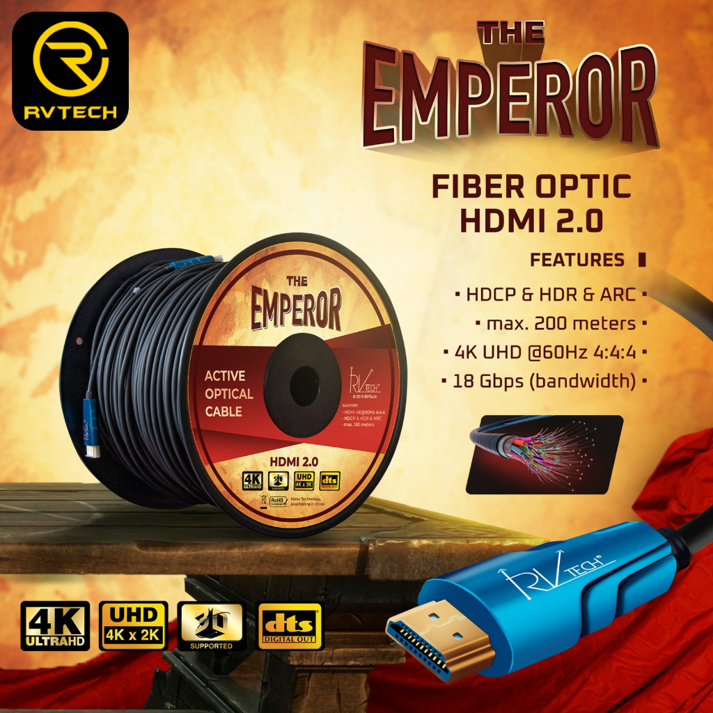 Jual Kabel HDMI Fiber Optic Emperor 30m RVTECH | Shopee Indonesia