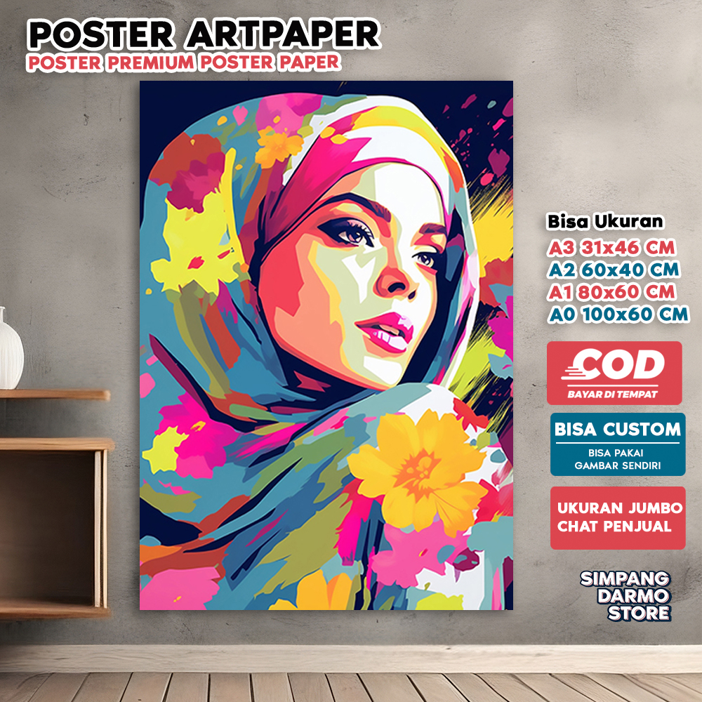 Jual Poster Poster Hijab Cantik Inspirasi Estetik untuk Dekorasi Rumah ...