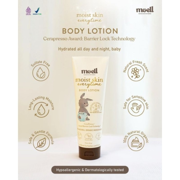 Jual Moell Moist Skin Everytime 185gr / Body Lotion Bayi / Natural ...