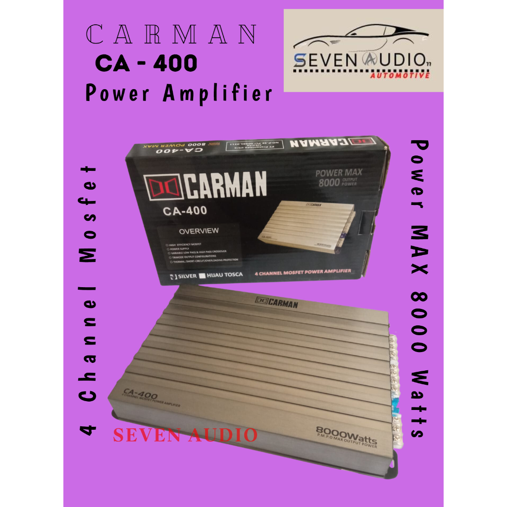 Jual Power Amplifier Mobil 4 Channel Carman CA 400 Max Power 8000 Watt - Power Amplifier 4 ...