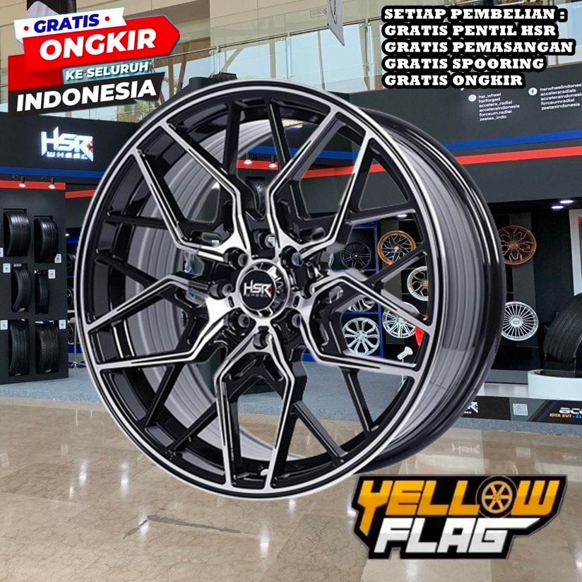 Jual velg mobil ring 17 pcd4 HSR Maluk R17 black polish - Yaris Jazz Livina Mobilio Genio Ferio ...