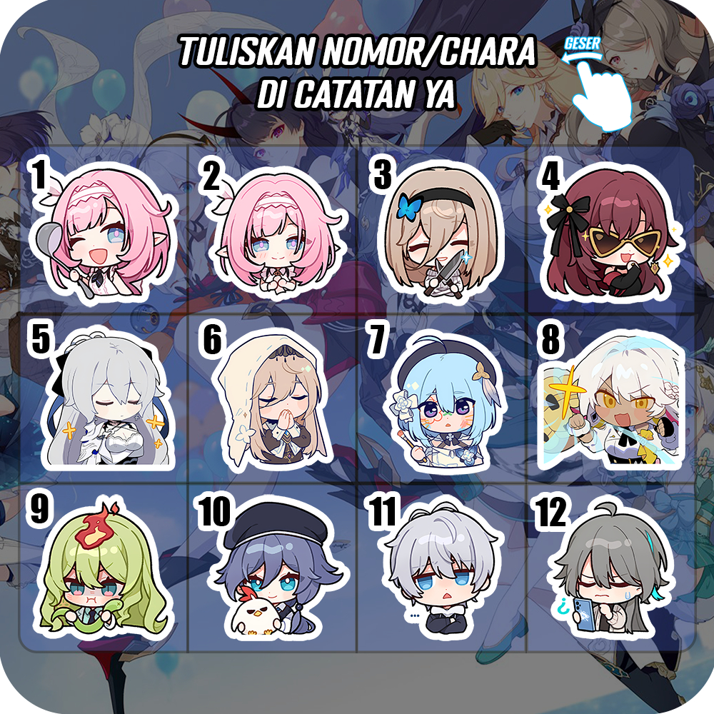 Jual Stiker Glossy Honkai Impact HI3, Sticker Anime Lucu Untuk HP ...